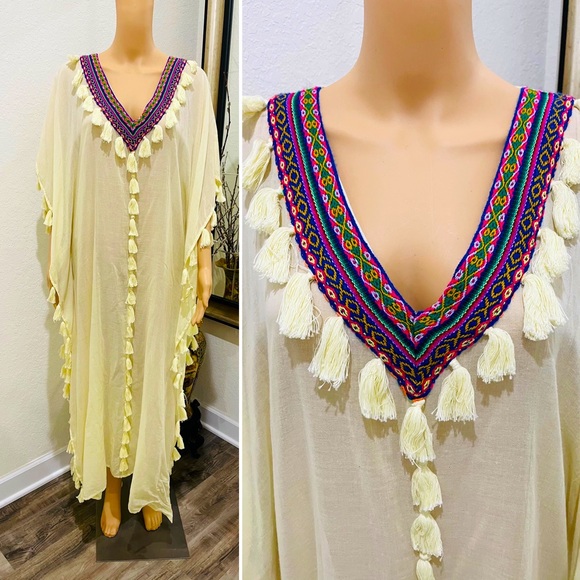 Pitusa | Swim | Pitusa Yellow Kaftan Dress Size Petite | Poshmark